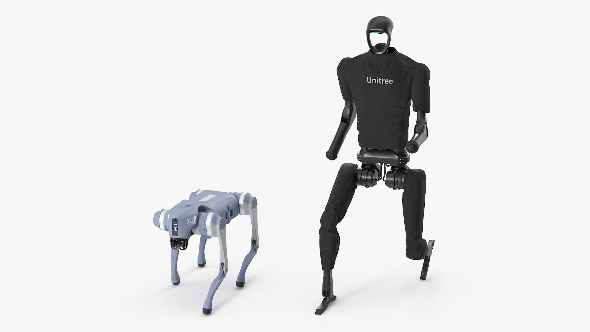 3D Unitree H1 Humanoid Robot And Robot Dog On Walk - TurboSquid 2321595