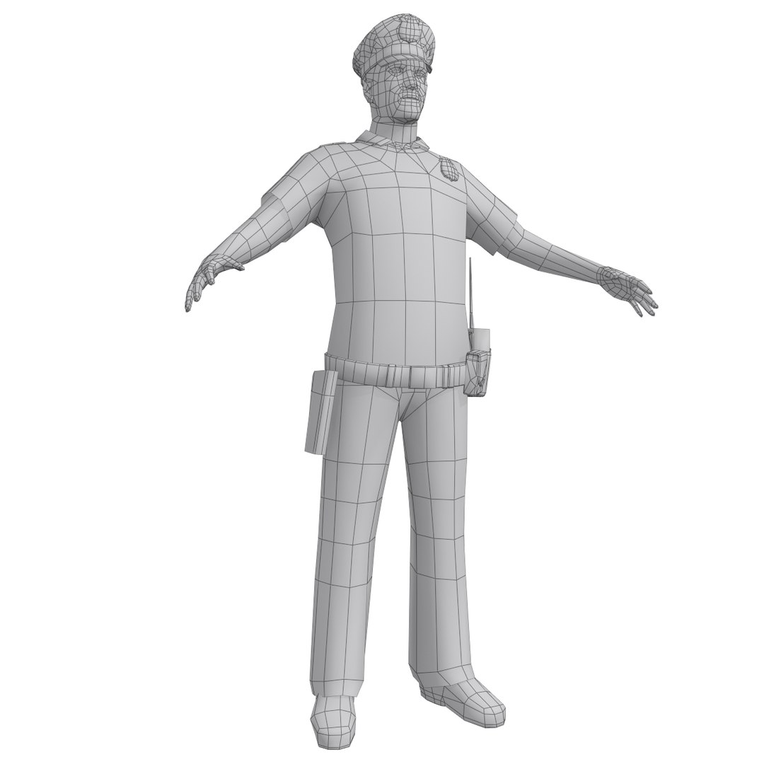 3d model rigged police officer s
