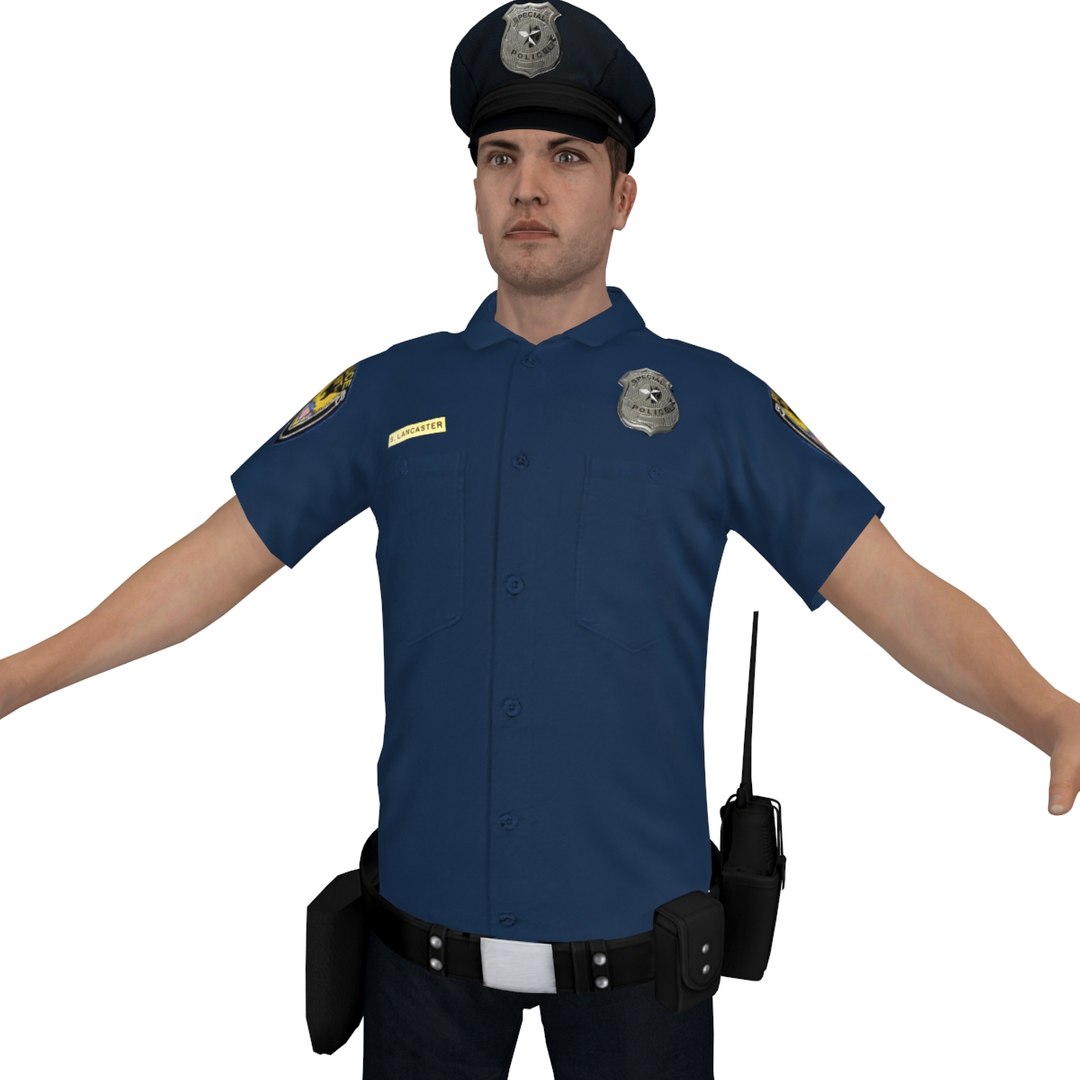 3d model rigged police officer s
