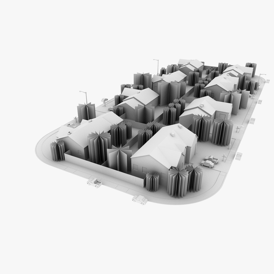 3d model neighborhood block segment