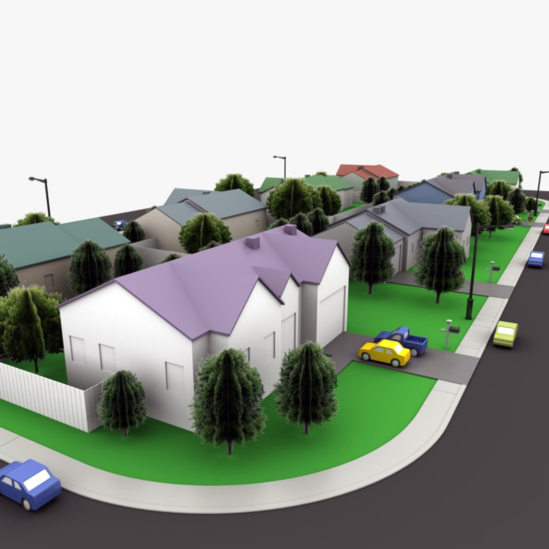 3d model neighborhood block segment