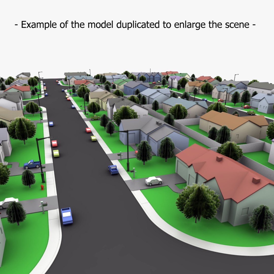 3d model neighborhood block segment