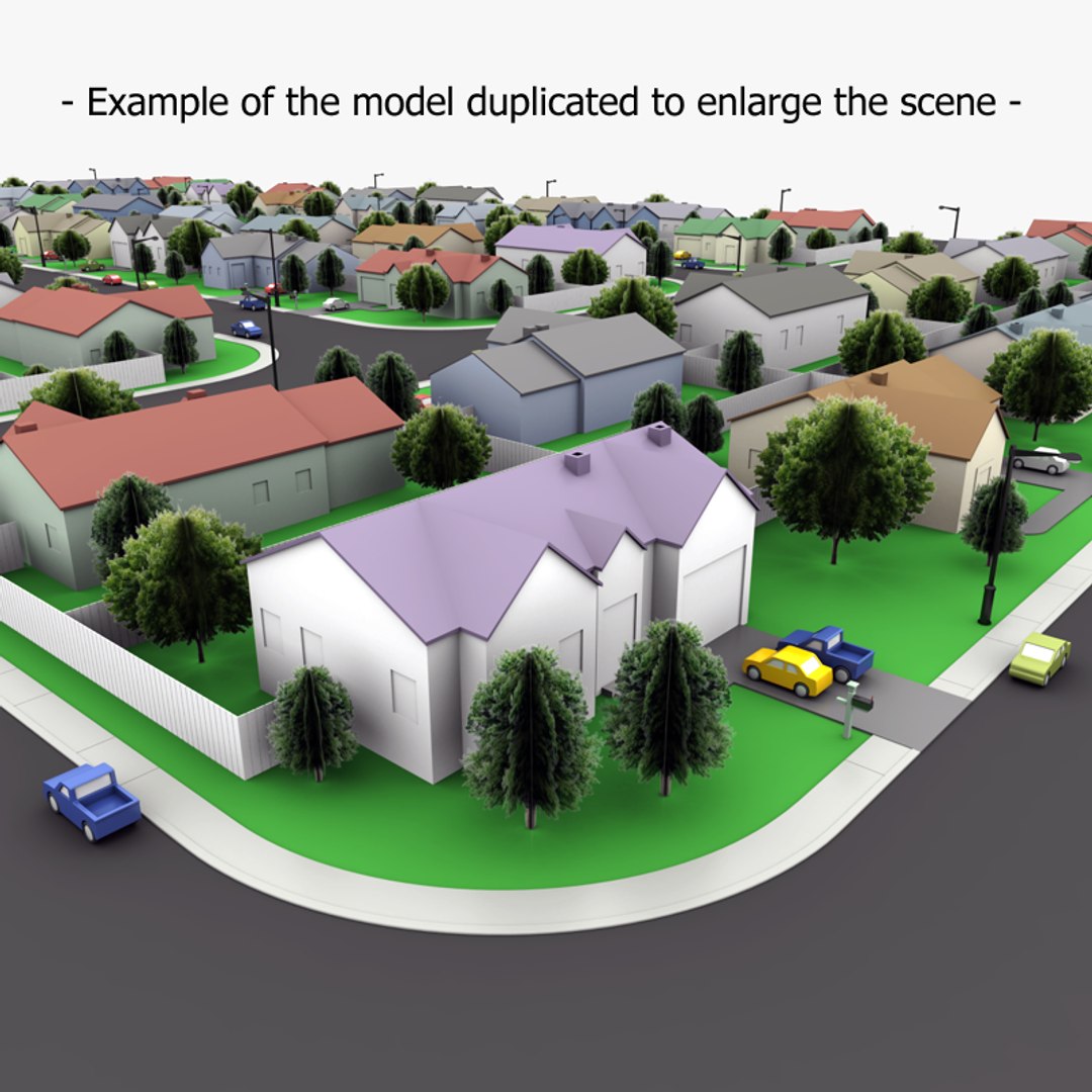 3d model neighborhood block segment