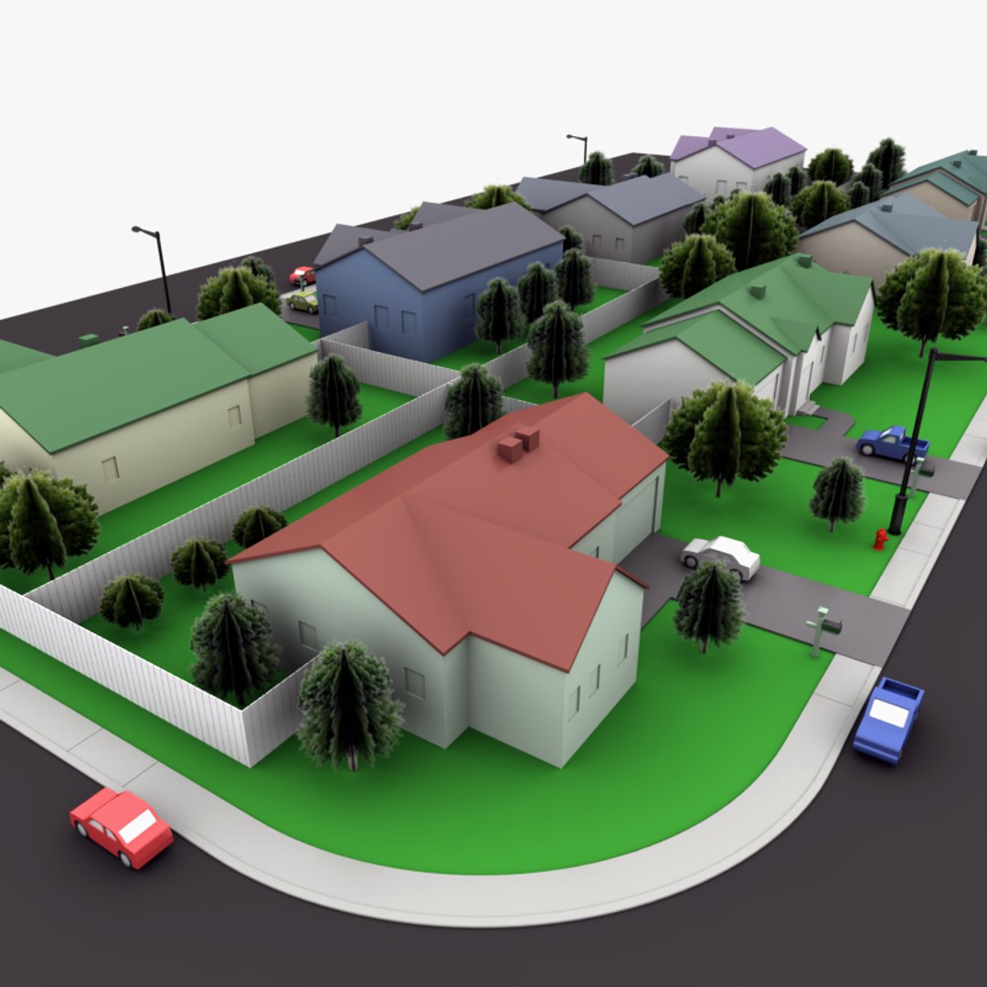 3d model neighborhood block segment