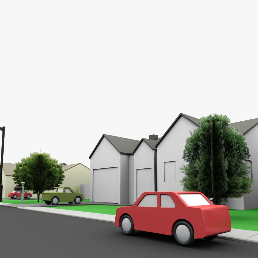 3d model neighborhood block segment