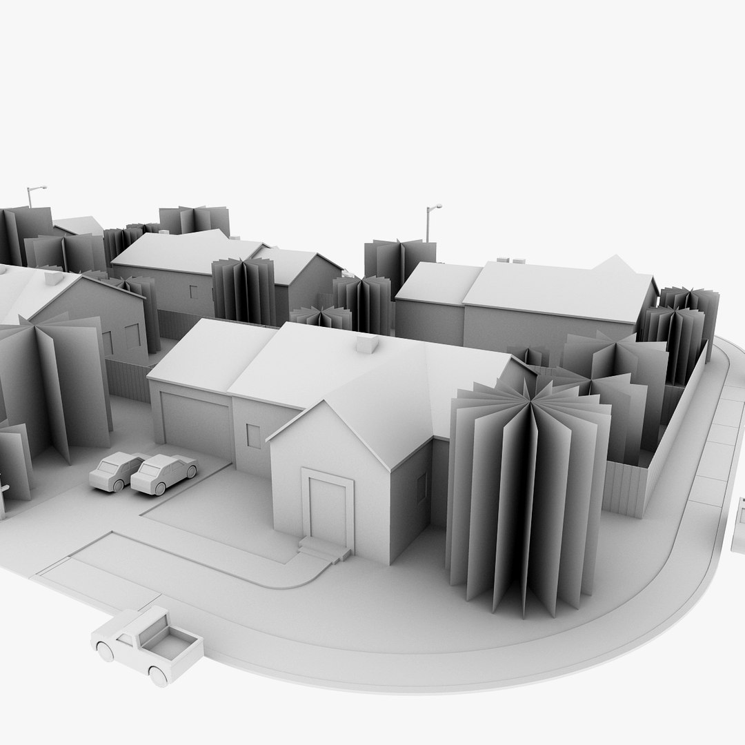 3d model neighborhood block segment