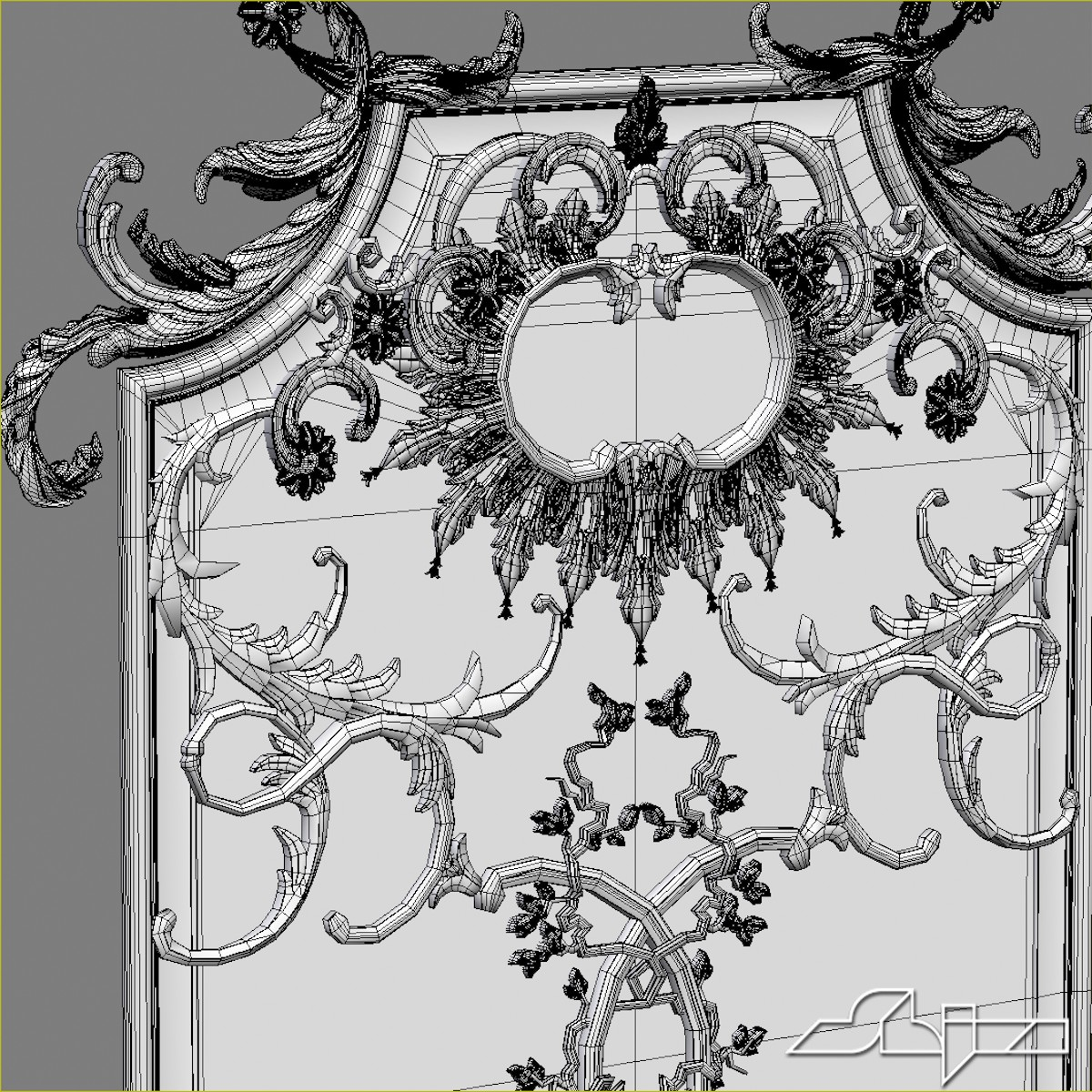 wall frame decor 3d max