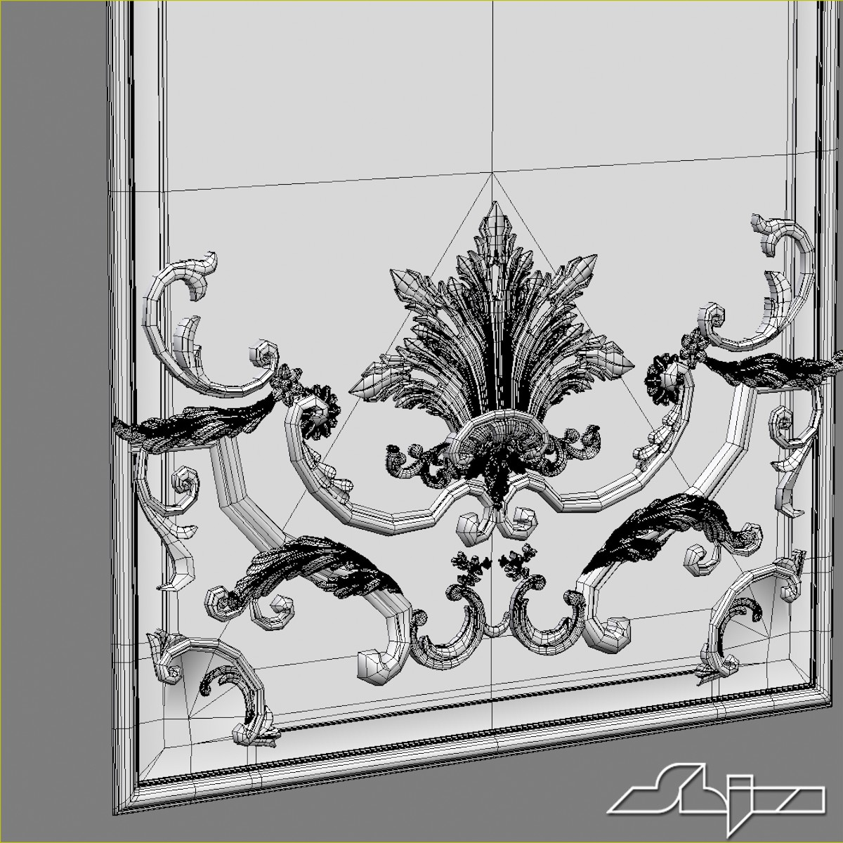 wall frame decor 3d max