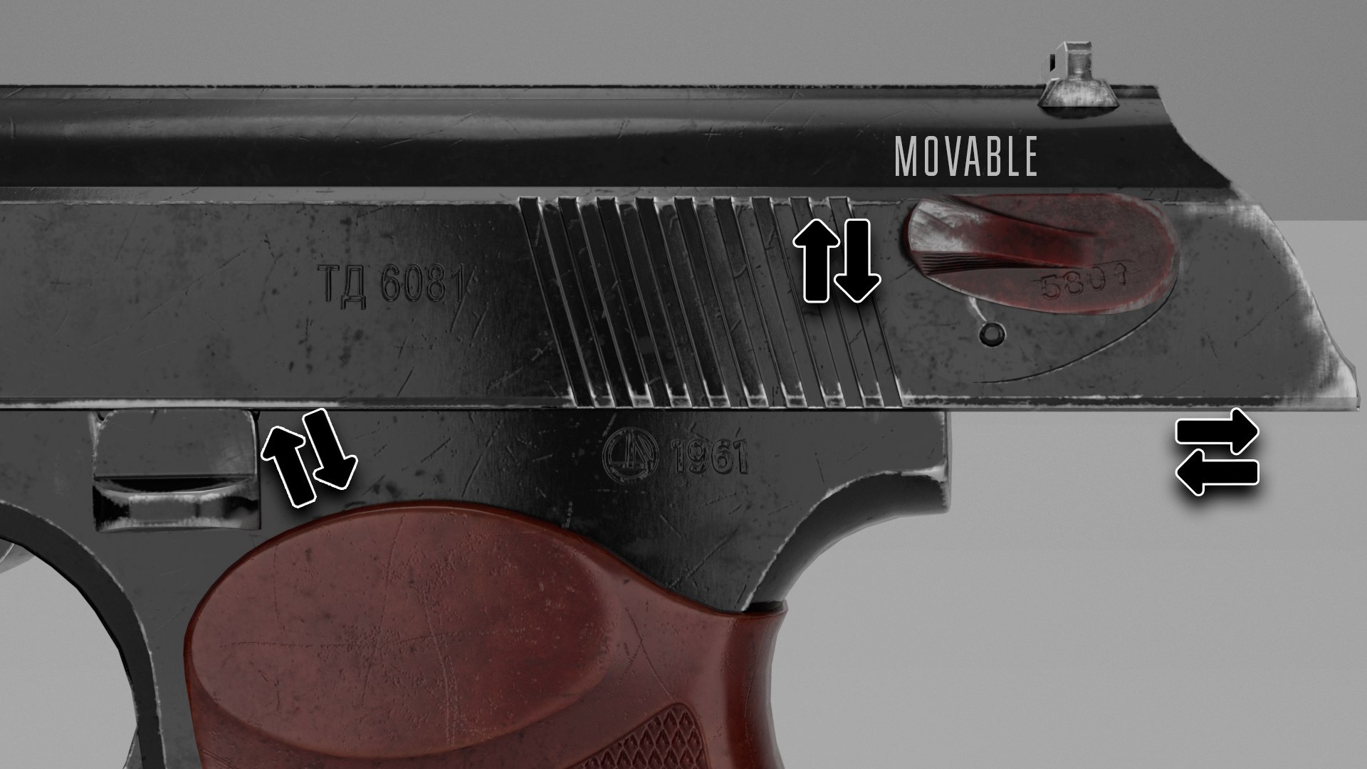 3D AAA Low-Poly Makarov Pistol PM FPS VR - TurboSquid 1854335