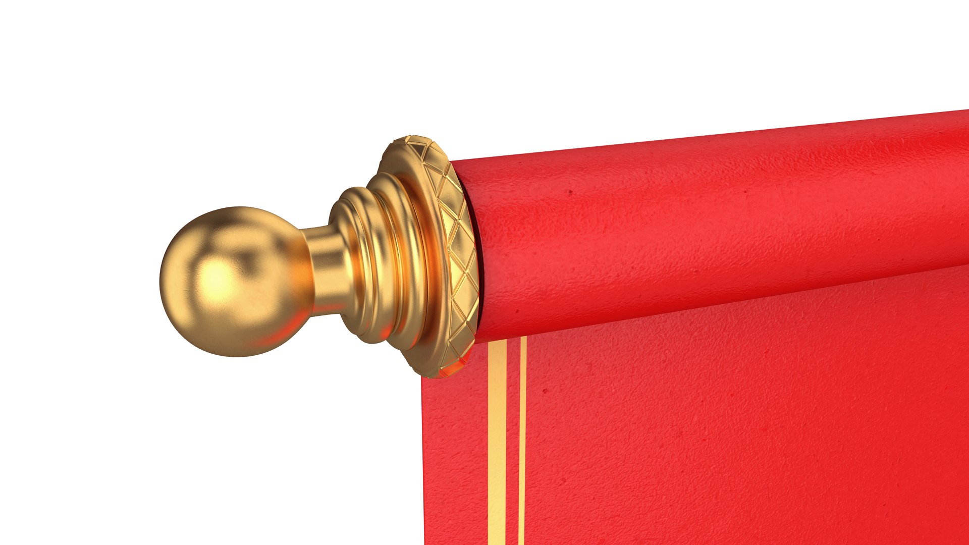 3D Scroll Roll Red Model - TurboSquid 1646301