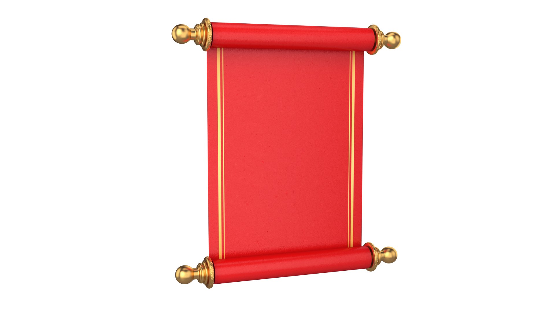 3D scroll roll red model - TurboSquid 1646301