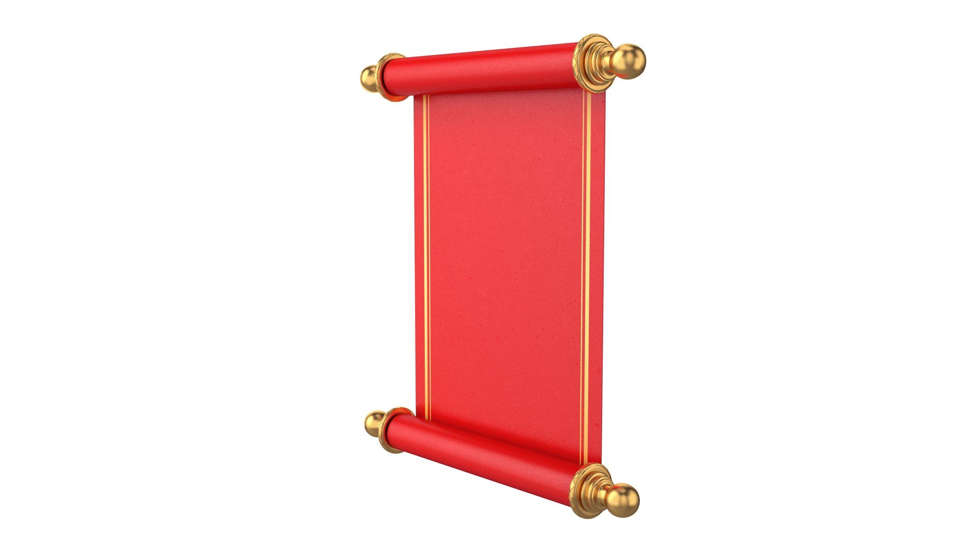 3D Scroll Roll Red Model - TurboSquid 1646301