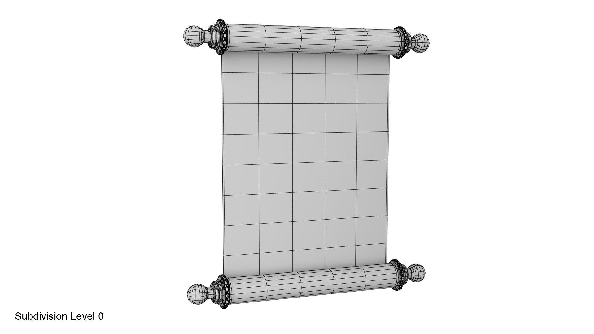 3D Scroll Roll Red Model - TurboSquid 1646301