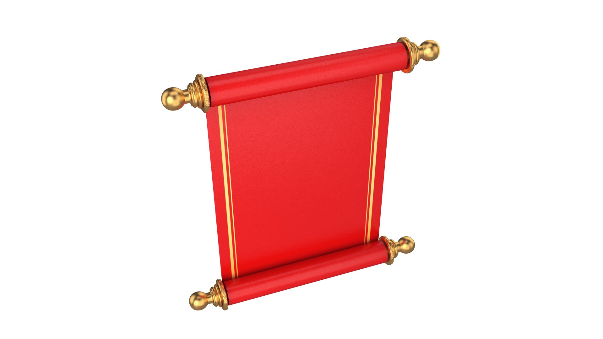 3D Scroll Roll Red Model - TurboSquid 1646301