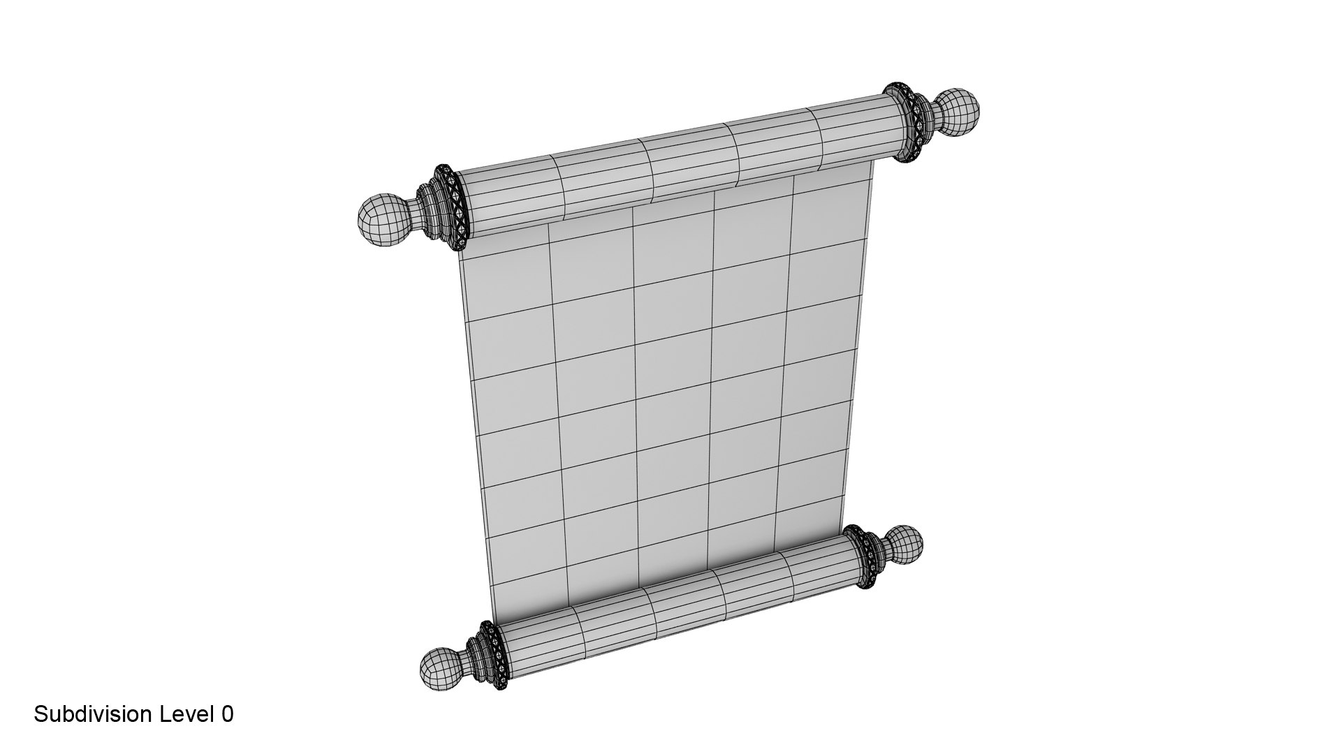 3D Scroll Roll Red Model - TurboSquid 1646301