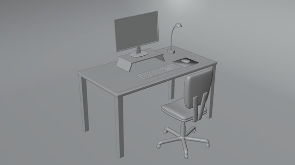 3D Contemporary Office Desk model - TurboSquid 1797181