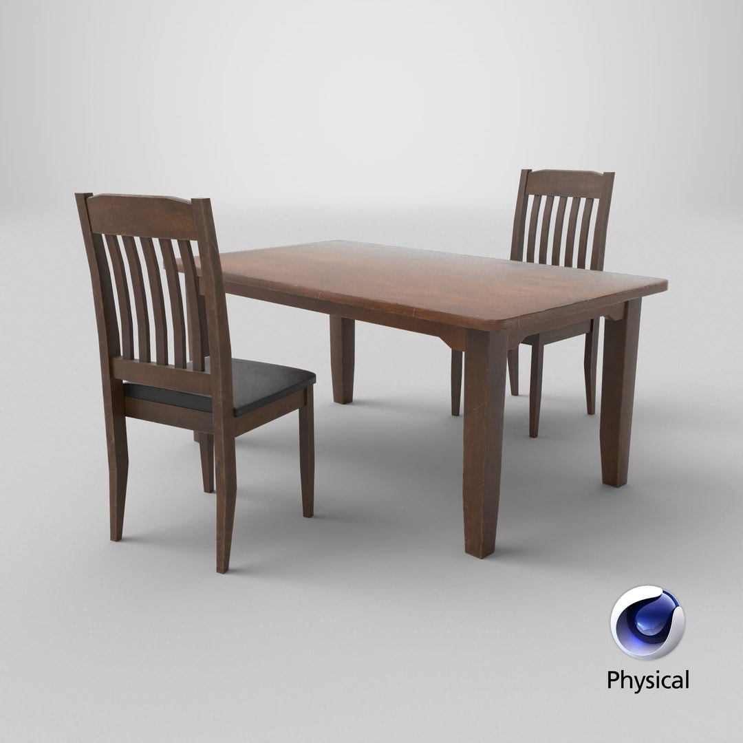 Free 3D Old Wooden Table And Chair Low-poly PBR Model - TurboSquid 2281837