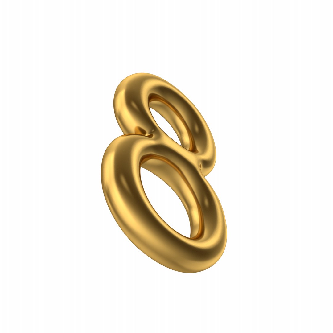3D Number 8 Gold - TurboSquid 1866348