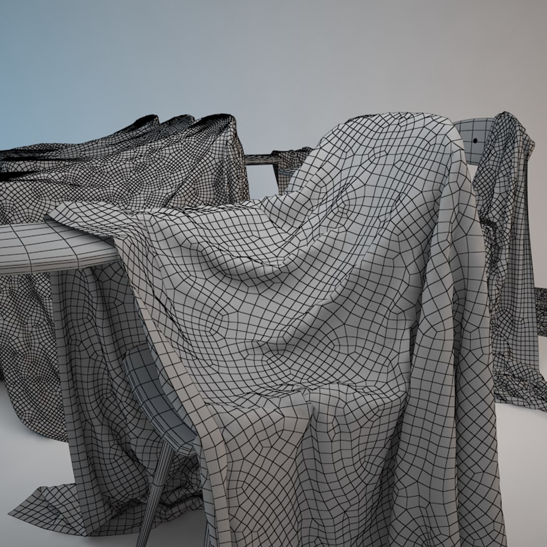 School chair covered sheet 3D model - TurboSquid 1155422