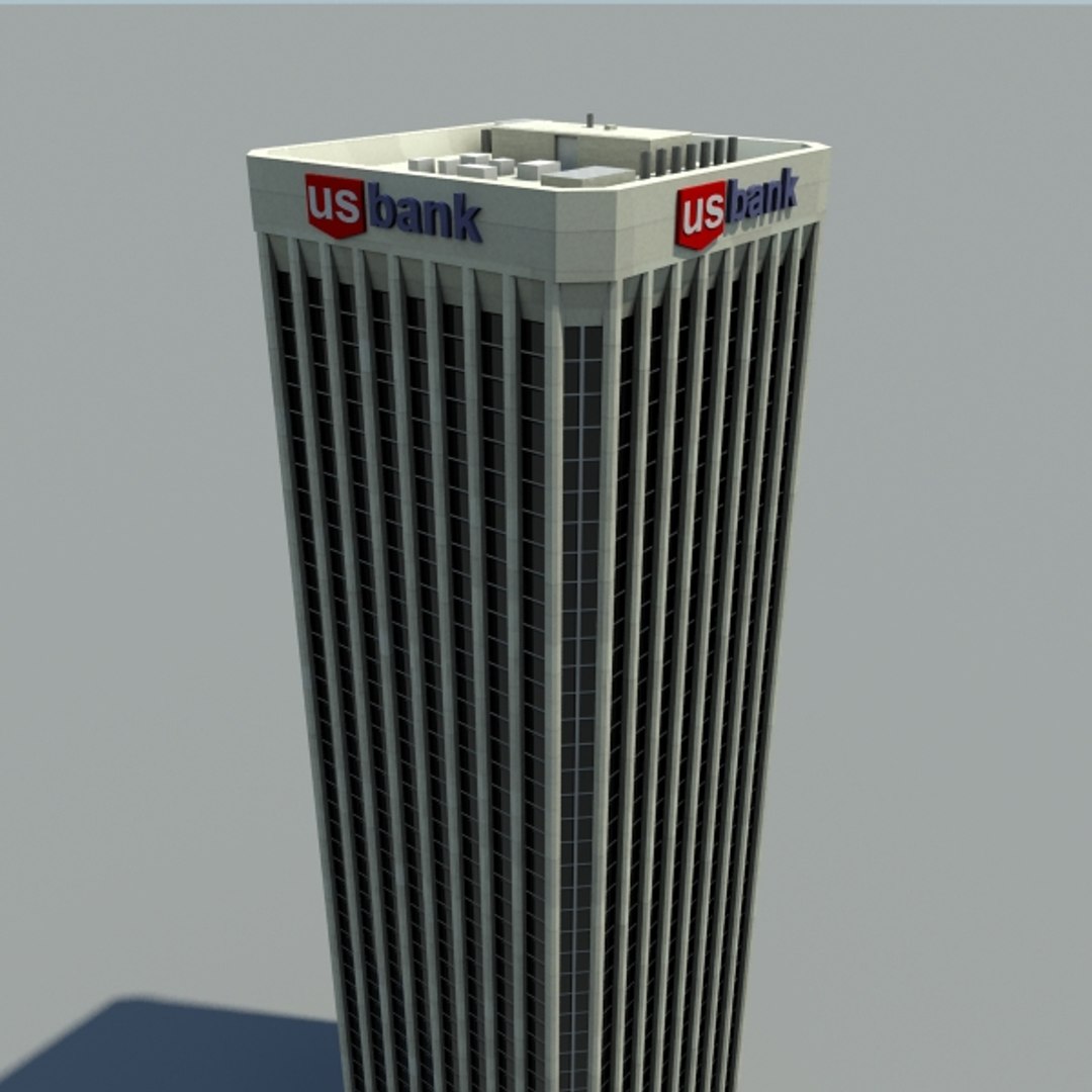 Bank Building 3d Model