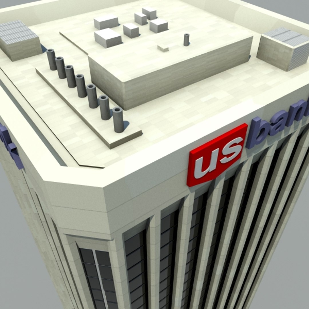 Bank Building 3d Model