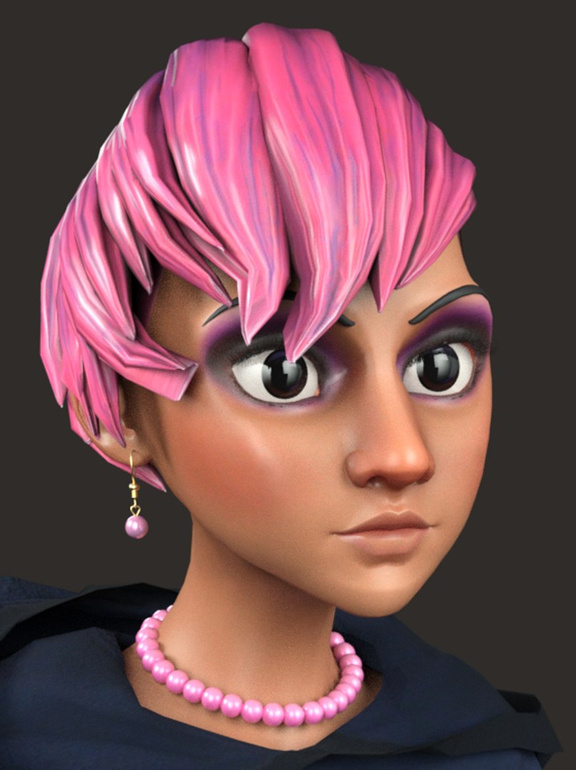 Cartoon Rigged Cute Girl-Aarohi Character 3D Model 3D Model ...