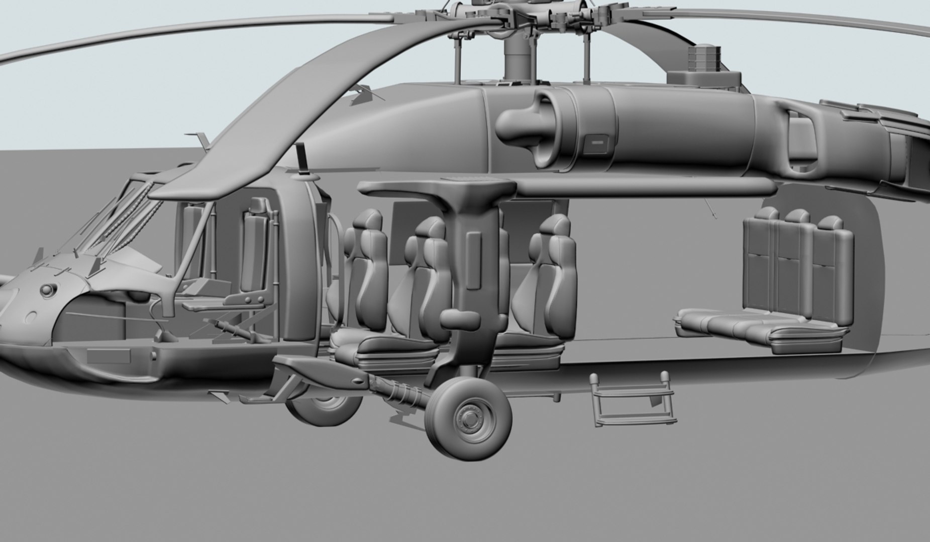 uh-60 black hawk vip 3d max