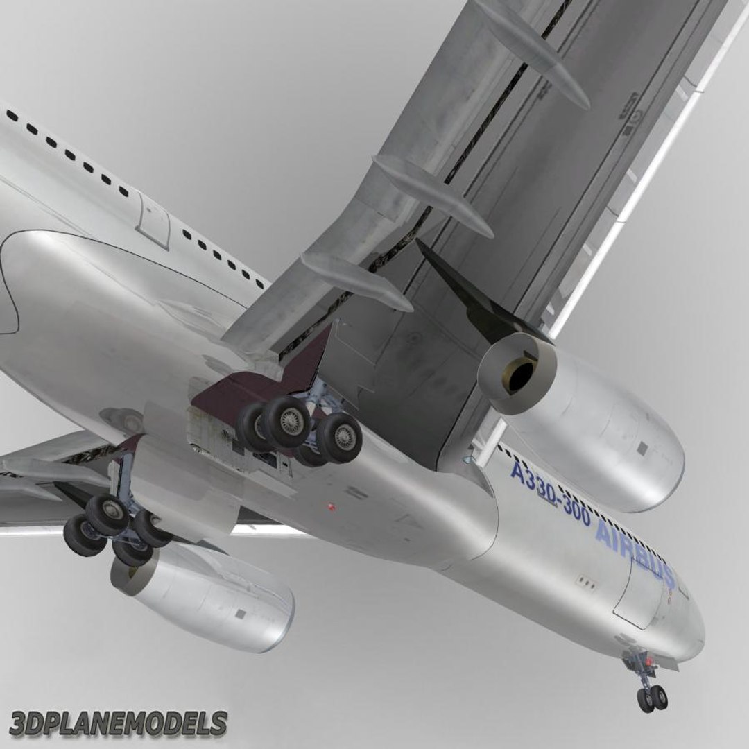 Airbus A330-300 Aircraft Landing 3d Model