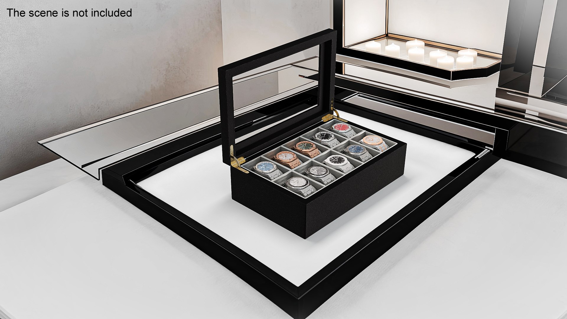 3D Model Watch Display Box Audemars Piguet Royal Oak Set - TurboSquid ...