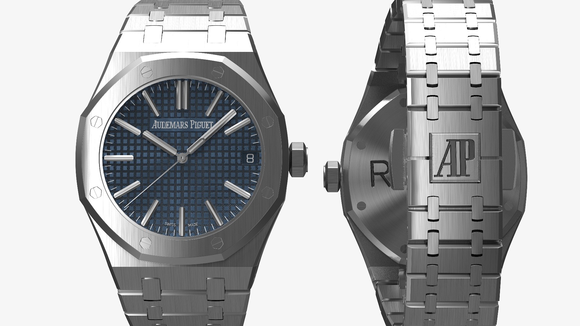 3D Model Watch Display Box Audemars Piguet Royal Oak Set - TurboSquid ...