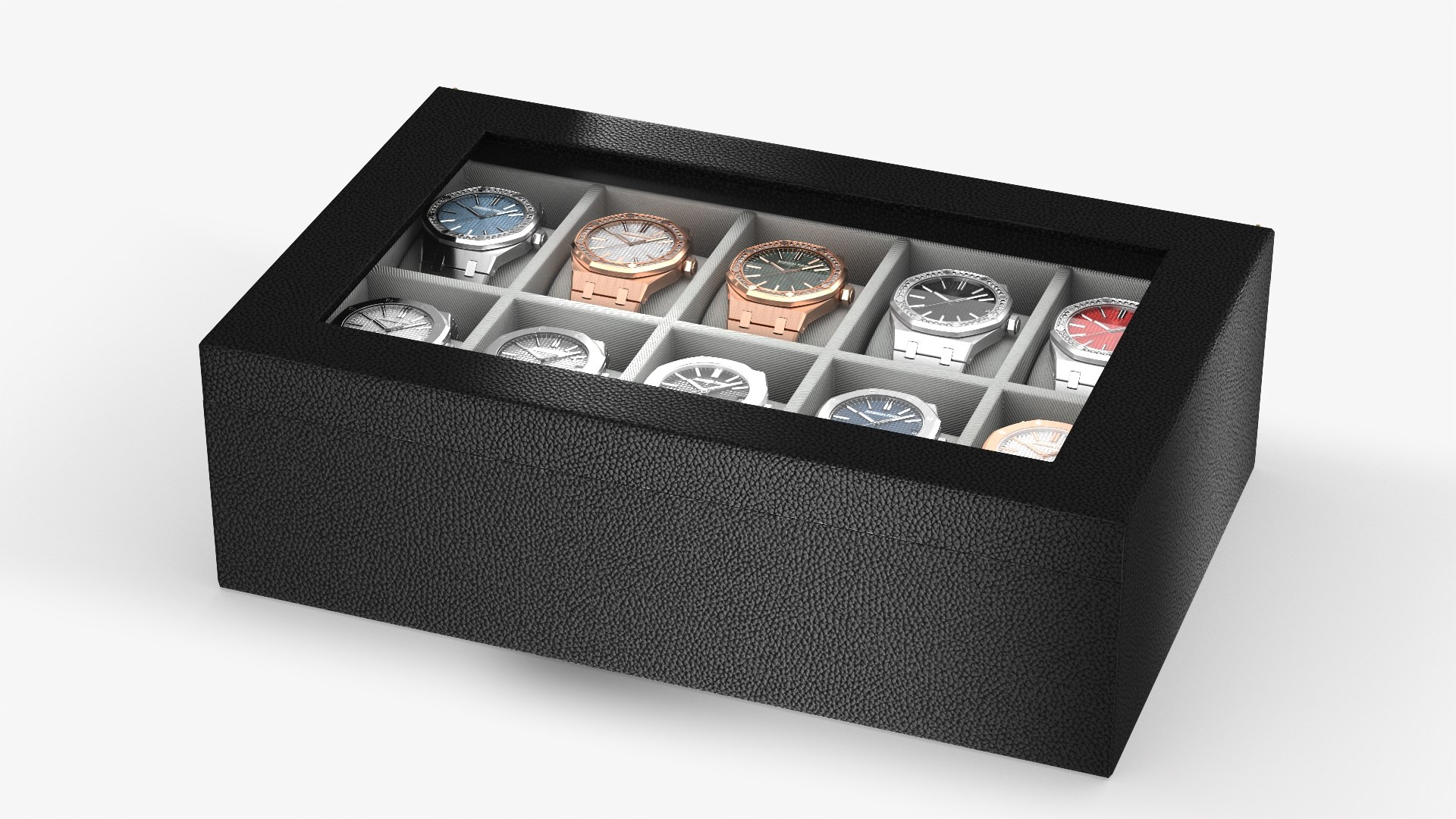 3D Model Watch Display Box Audemars Piguet Royal Oak Set - TurboSquid ...