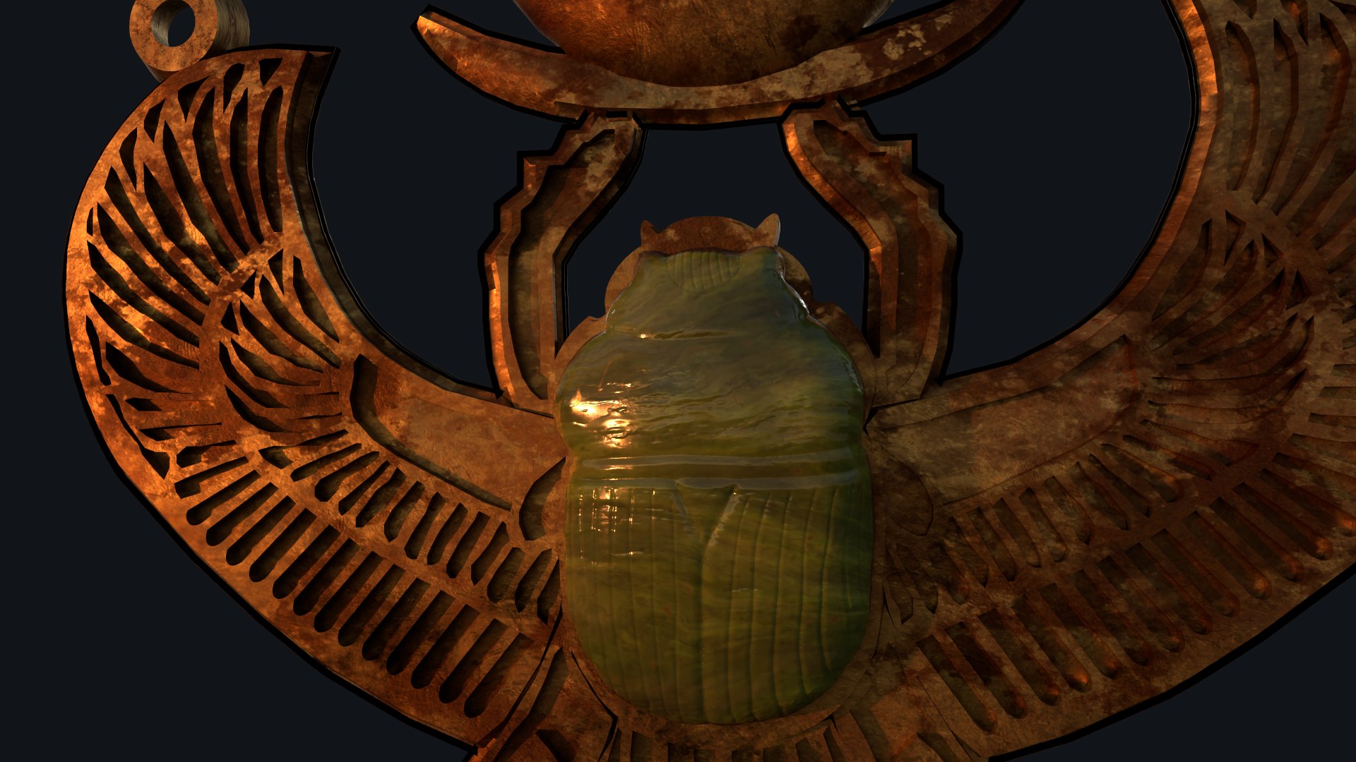 3D Scarab Necklace Model - TurboSquid 1705697