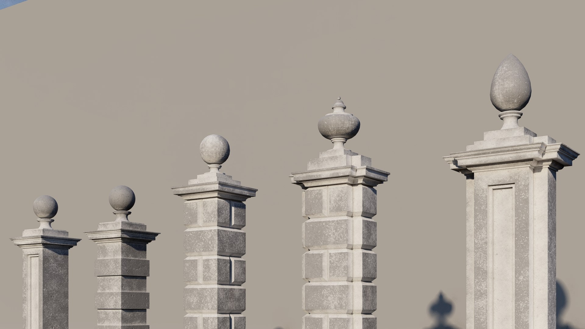 3D Set Classic Fence PIERS FOR GATES Model - TurboSquid 2093309