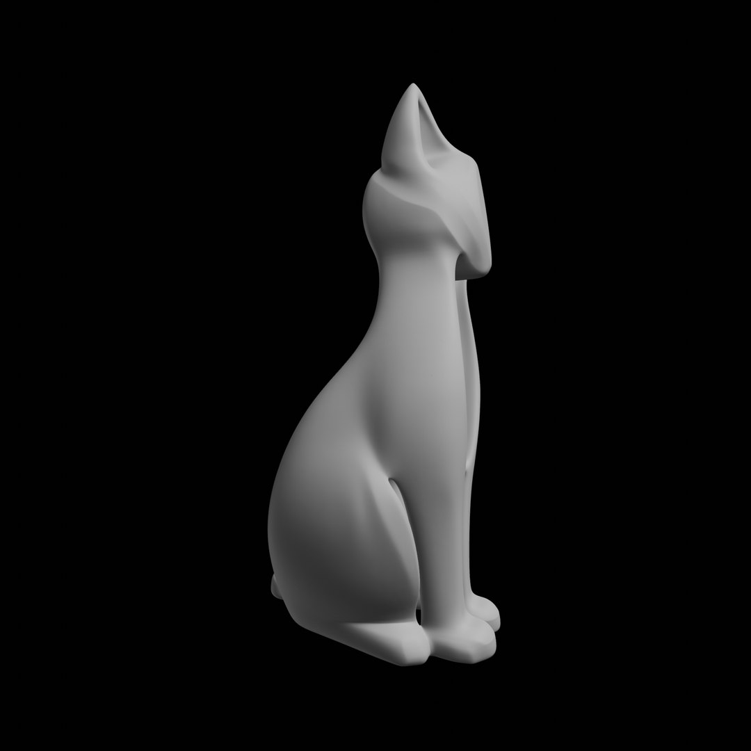 Minimalist Cat Sculpture 3D Print Model Modern Decor Model - TurboSquid ...
