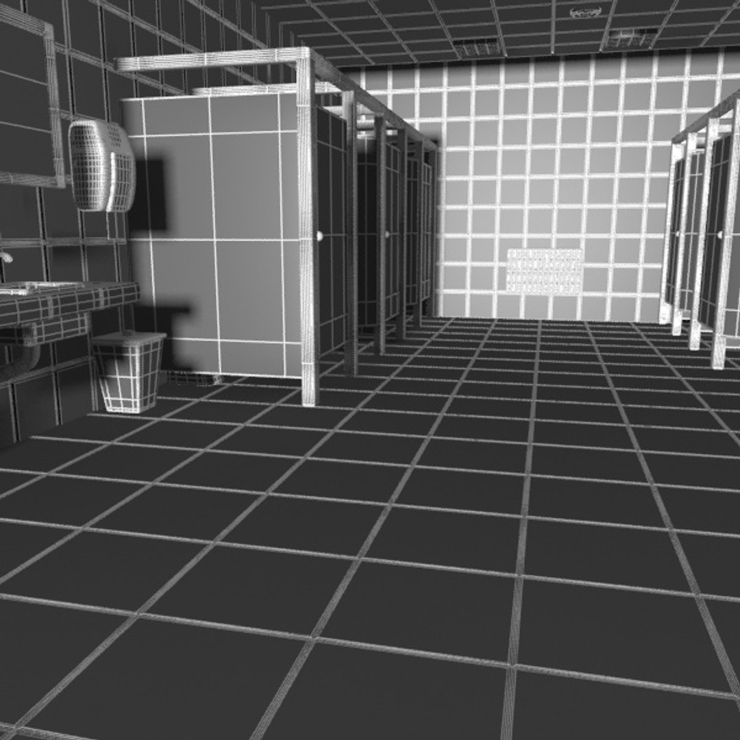 3d model wc man cartoon