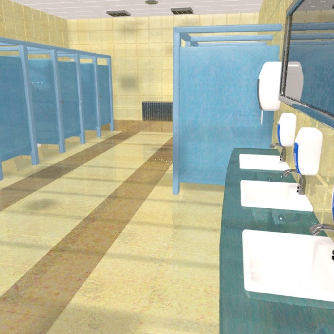 3d model wc man cartoon