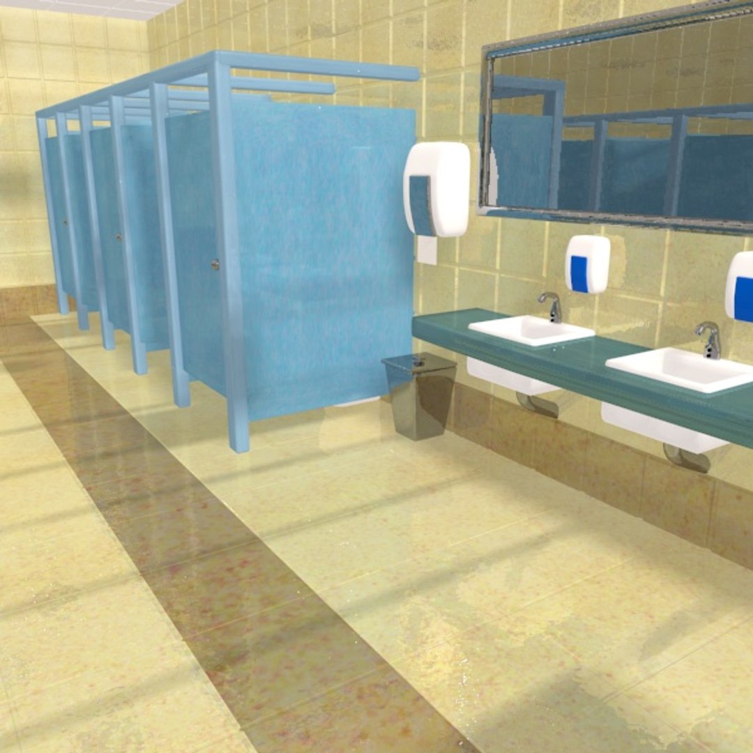 3d model wc man cartoon