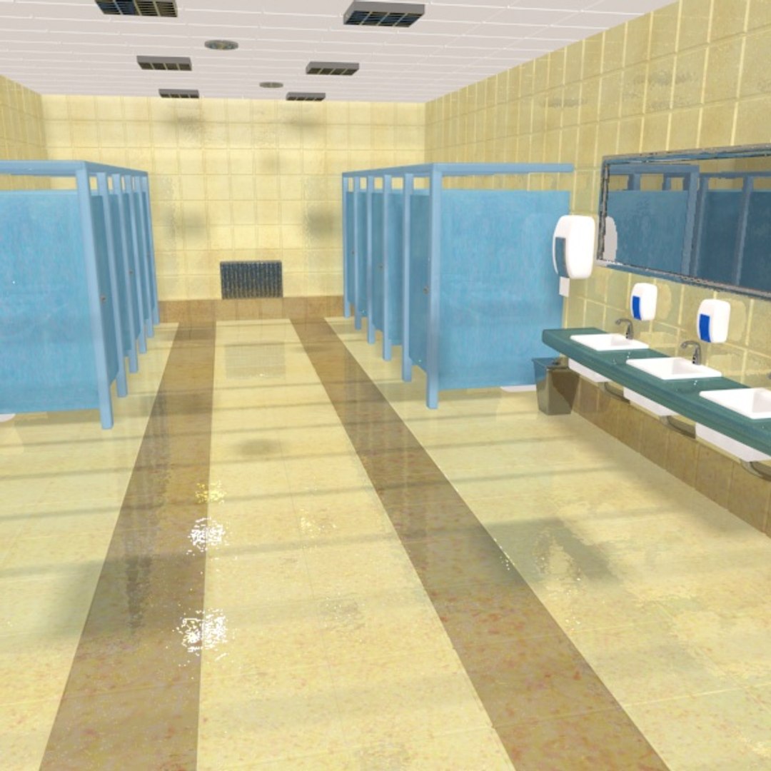 3d model wc man cartoon