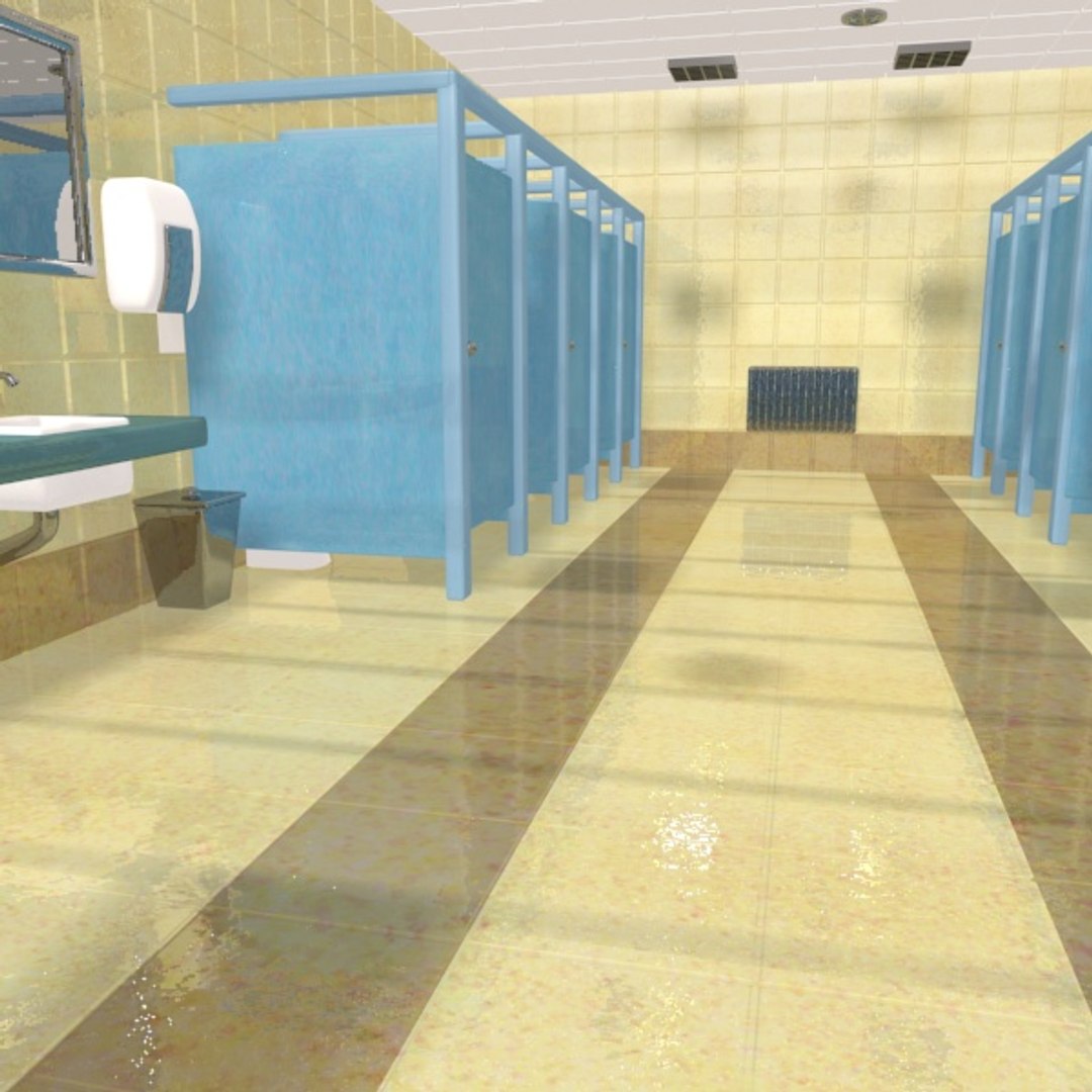 3d model wc man cartoon