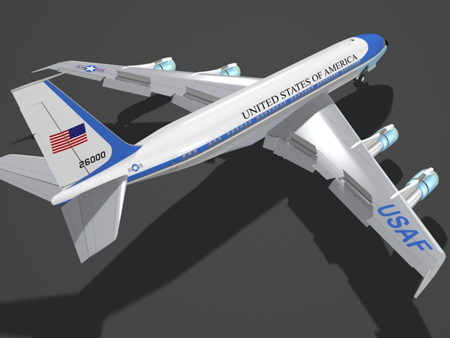 3d B 707-300 Air Force Model