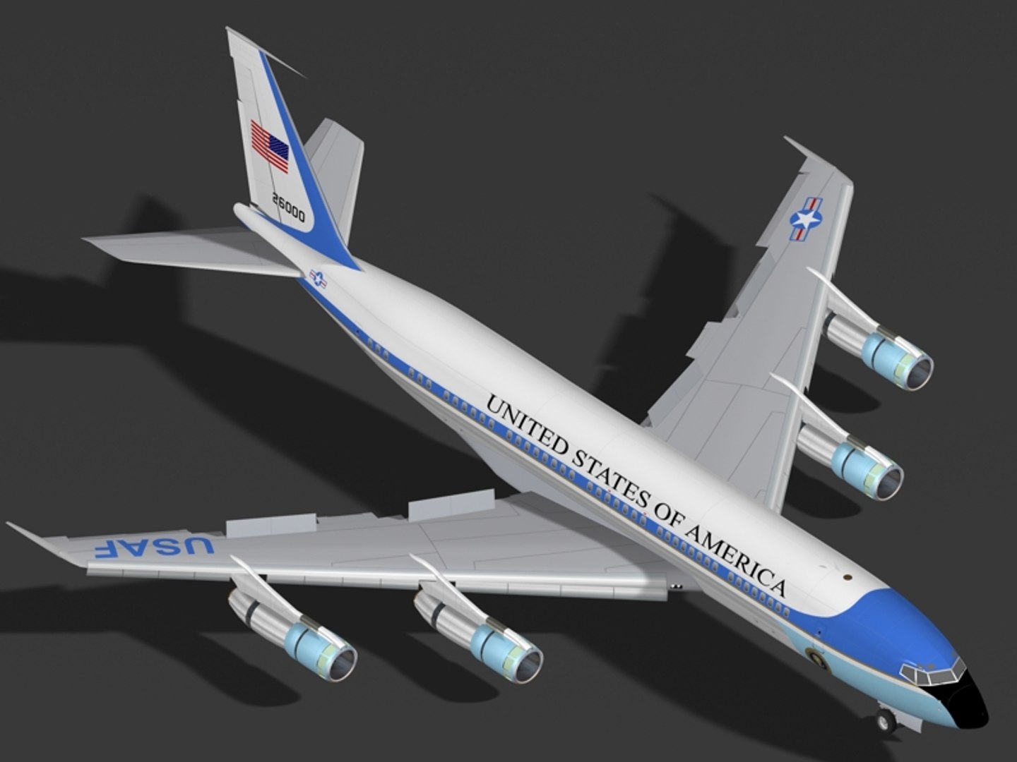 3d B 707-300 Air Force Model