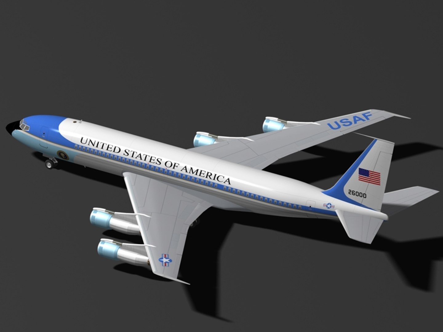 3d B 707-300 Air Force Model
