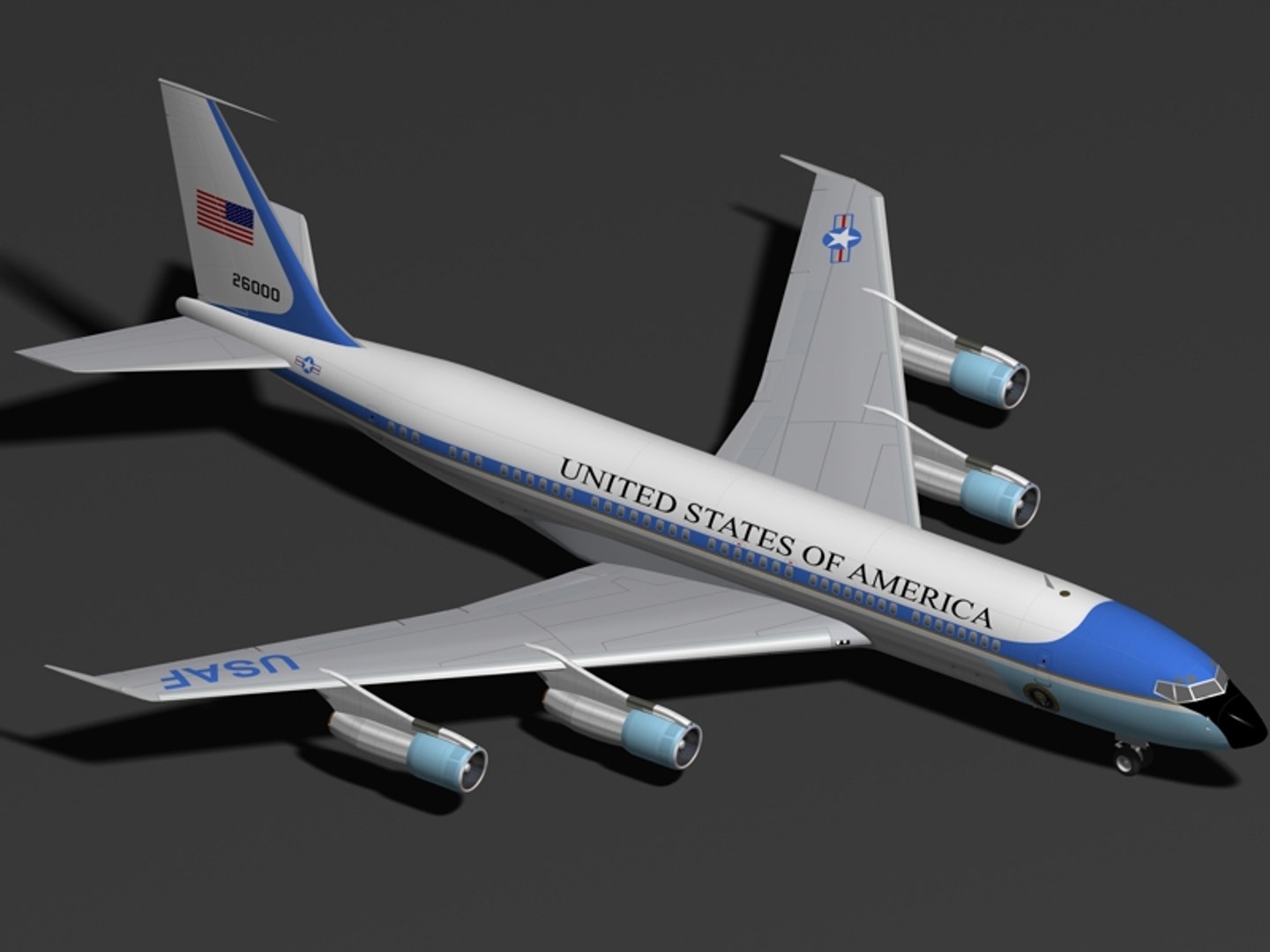 3d B 707-300 Air Force Model