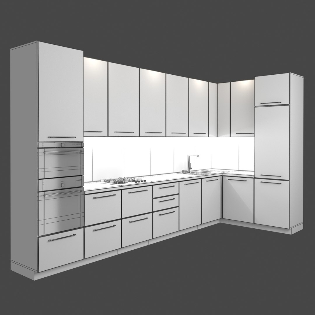 Corner Kitchen 3D Model - TurboSquid 1489115