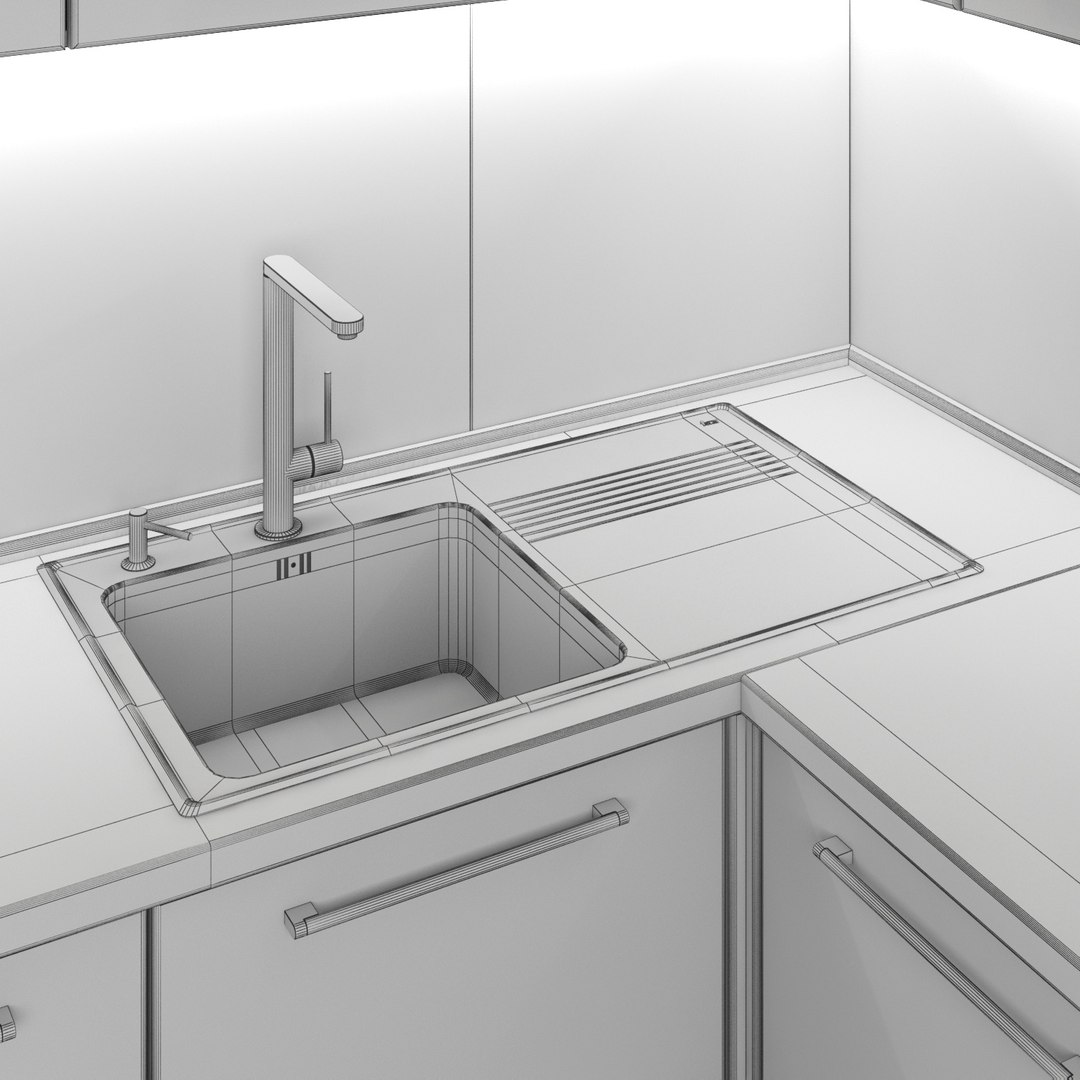 Corner Kitchen 3D Model - TurboSquid 1489115