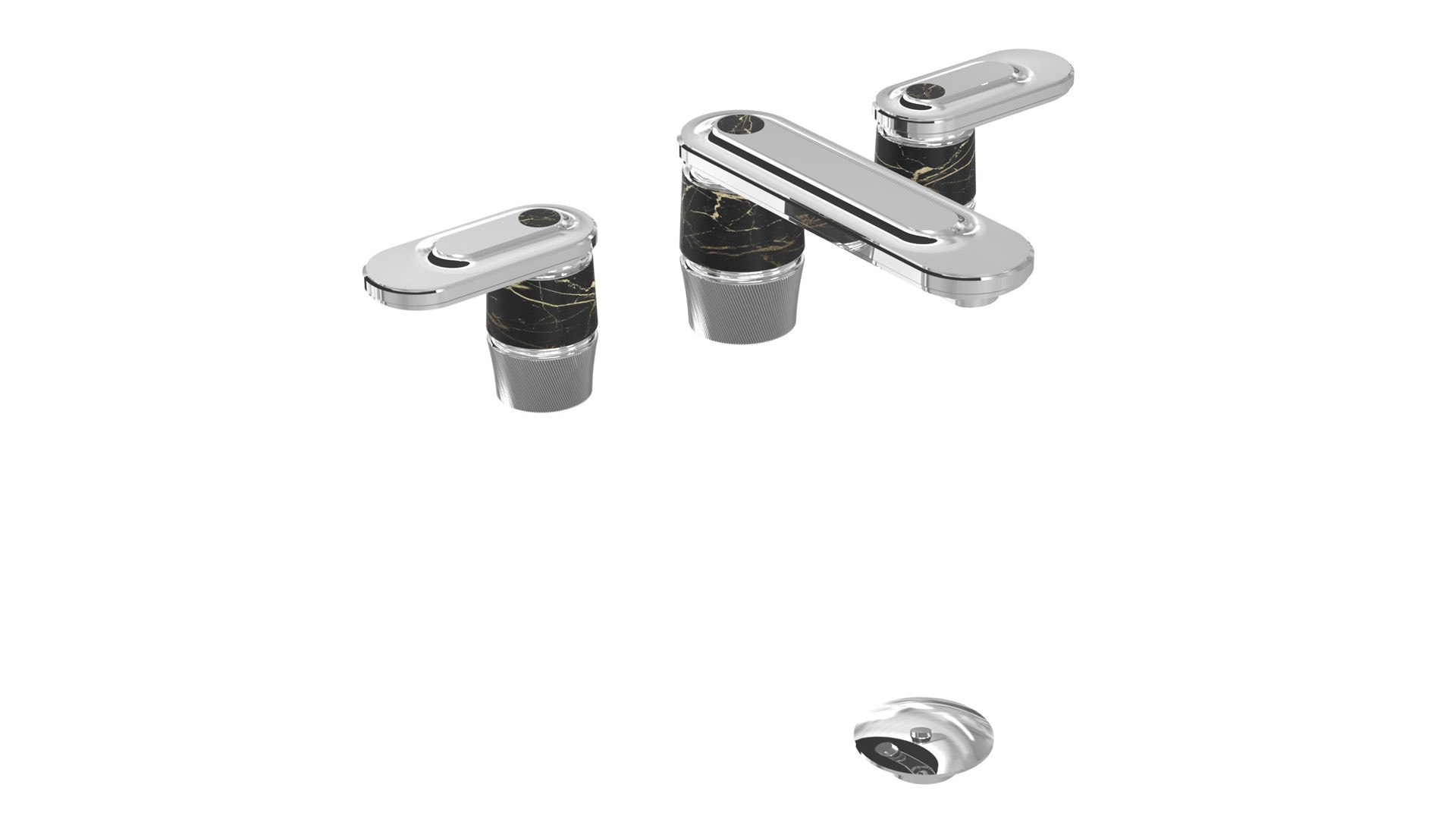 3D THG Widespread lavatory set with drain bathroom tap faucet ...