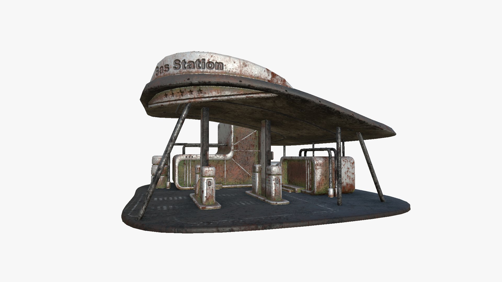 3D SciFi Gas Station A10 Abandoned - Sci Fi Exterior Design - TurboSquid 1987840