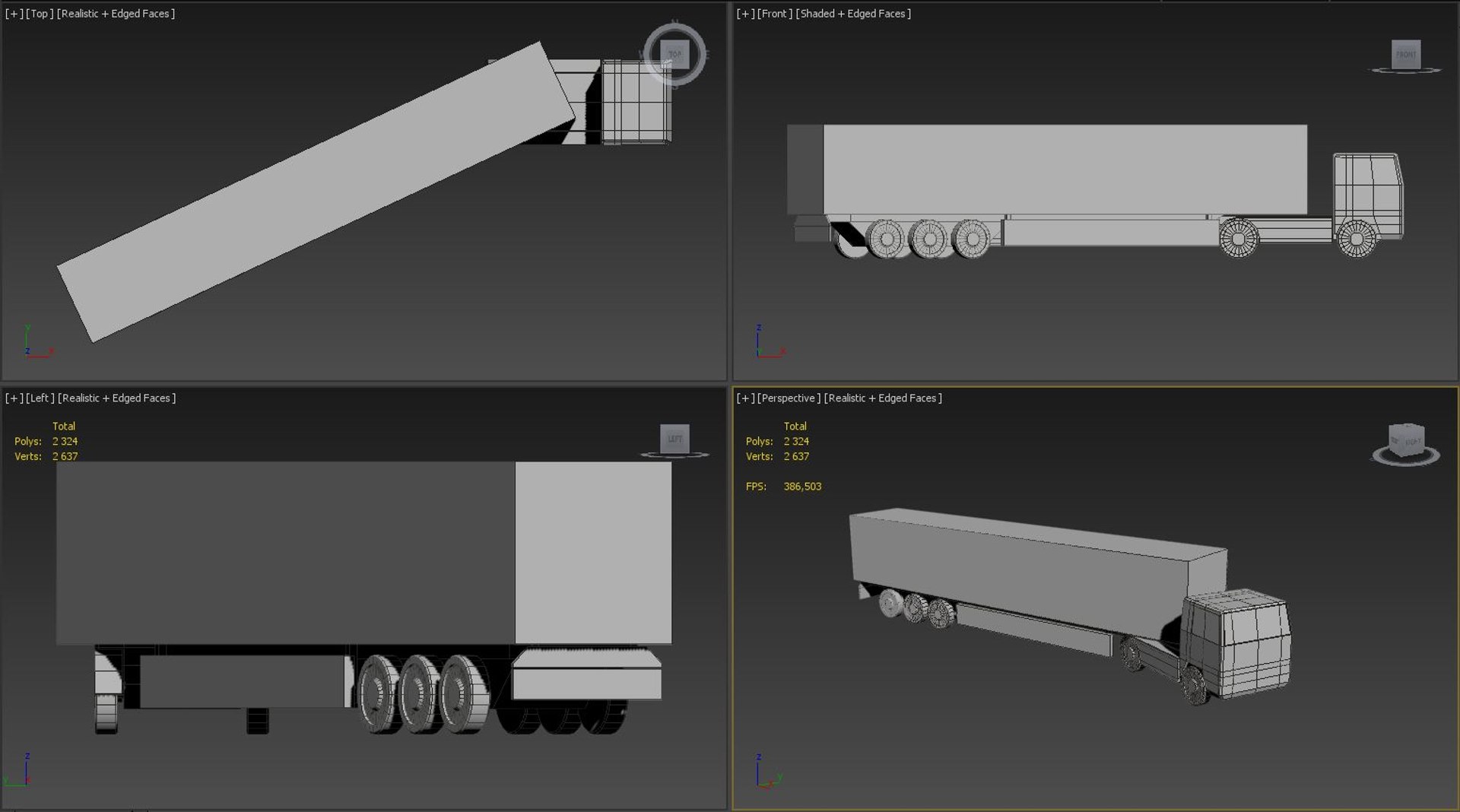 3d Simple Trailer Truck
