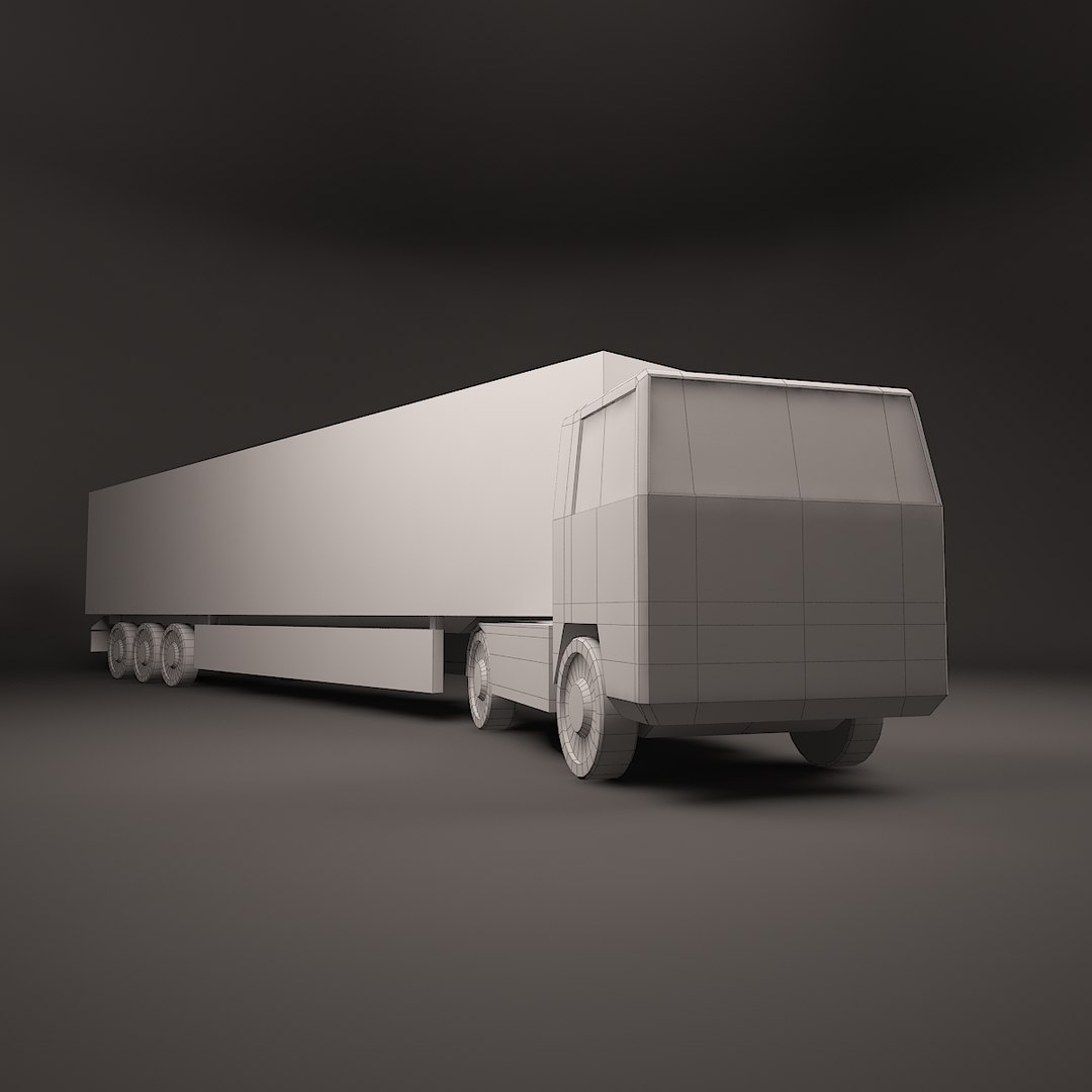 3d Simple Trailer Truck