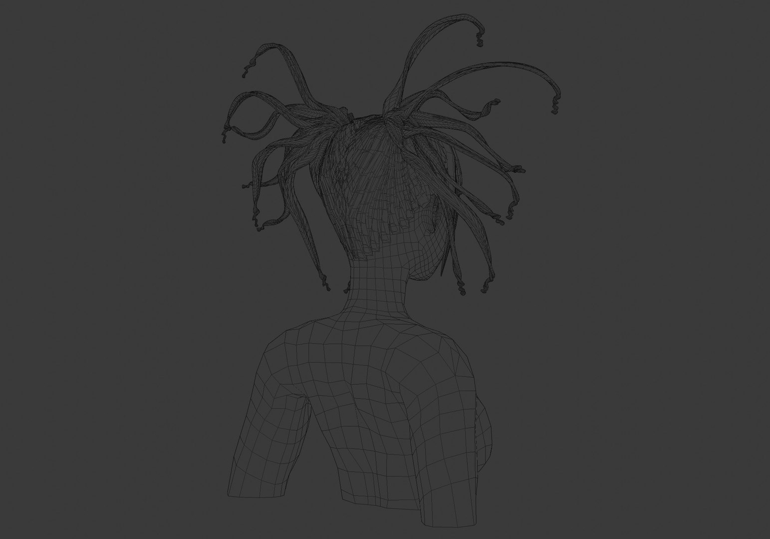 3D Windy Ponytails Hairstyle - TurboSquid 1964815